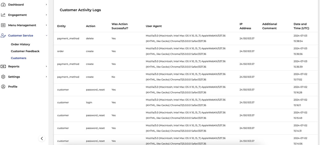 Customer Activity Log Tracker